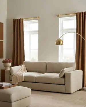 Quince Ashford Deep Seat Sofa In Performance Chenille Linen Blend - Eggshell