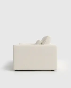 Quince Ashford Deep Seat Sofa In Performance Chenille Linen Blend - Eggshell
