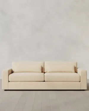 Quince Ashford Deep Seat Sofa In Performance Chenille Linen Blend - Eggshell