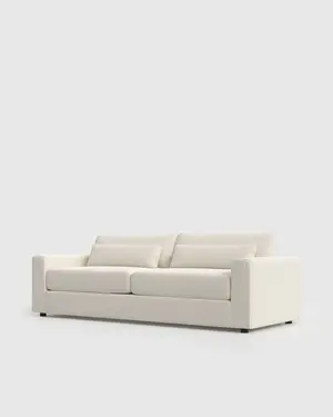 Quince Ashford Deep Seat Sofa In Performance Chenille Linen Blend - Eggshell
