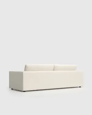 Quince Ashford Deep Seat Sofa In Performance Chenille Linen Blend - Eggshell