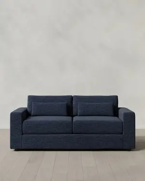 Quince Ashford Deep Seat Sofa In Performance Chenille Linen Blend Ink