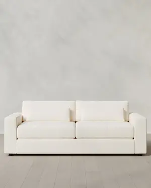 Quince Ashford Deep Seat Sofa In Performance Chenille Linen Blend - Marshmallow