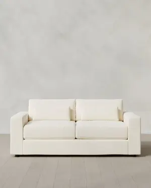 Quince Ashford Deep Seat Sofa In Performance Chenille Linen Blend Snow