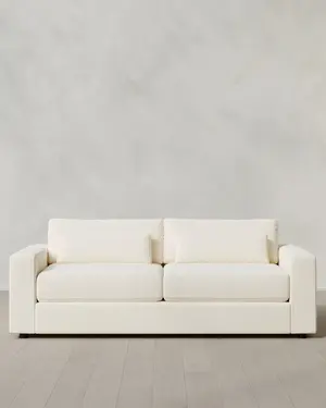 Quince Ashford Deep Seat Sofa In Performance Chenille Linen Blend - Snow