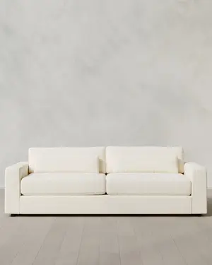 Quince Ashford Deep Seat Sofa In Performance Chenille Linen Blend Snow