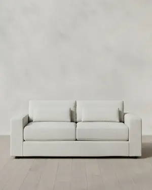 Quince Ashford Deep Seat Sofa In Performance Chenille Linen Blend Sorrell