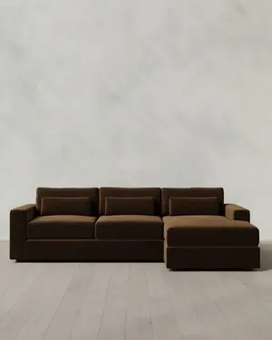 Quince Ashford Deep Seat Chaise Sectional In Performance Velvet Java