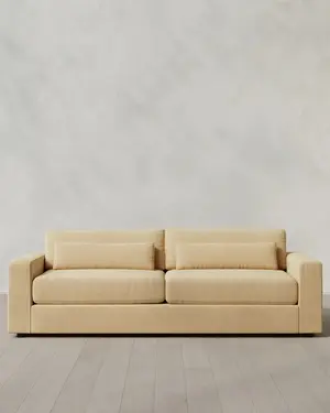 Quince Ashford Deep Seat Sofa In Performance Velvet - Linen