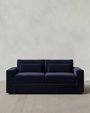 Quince Ashford Deep Seat Sofa In Performance Velvet - Midnight