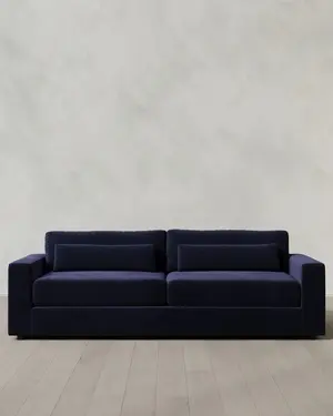 Quince Ashford Deep Seat Sofa In Performance Velvet - Midnight