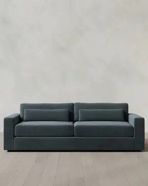 Quince Ashford Deep Seat Sofa In Performance Velvet - Pine