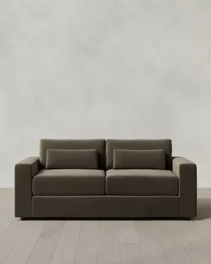 Quince Ashford Deep Seat Sofa In Performance Velvet - Sable