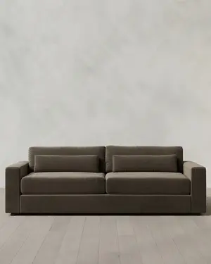 Quince Ashford Deep Seat Sofa In Performance Velvet - Sable