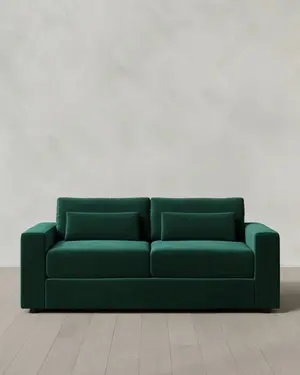 Quince Ashford Deep Seat Sofa In Performance Velvet - Spruce