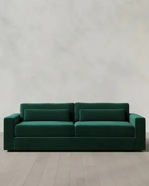 Quince Ashford Deep Seat Sofa In Performance Velvet - Spruce