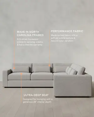 Quince Ashford Deep Seat L Sectional - Fog