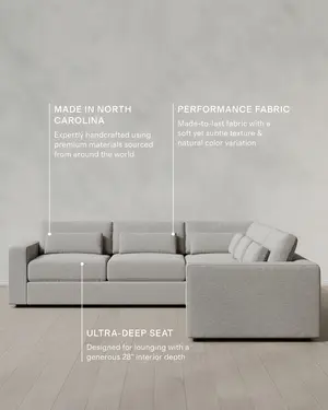 Quince Ashford Deep Seat L Sectional - Fog