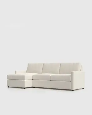 Quince Brennan Performance Chenille Linen Blend Chaise Sectional - Sorrell