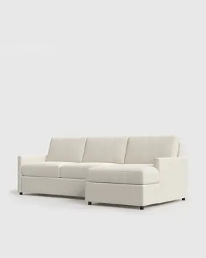Quince Brennan Performance Chenille Linen Blend Chaise Sectional - Sorrell