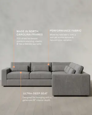 Quince Ashford Deep Seat L Sectional - Slate
