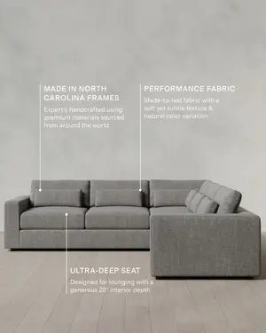 Quince Ashford Deep Seat L Sectional - Slate