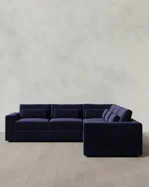 Quince Ashford Deep Seat L Sectional In Performance Velvet - Midnight