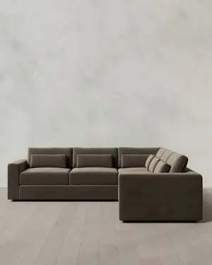 Quince Ashford Deep Seat L Sectional In Performance Velvet Sable