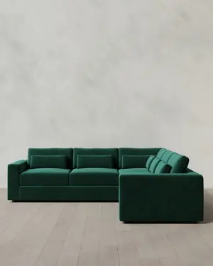 Quince Ashford Deep Seat L Sectional In Performance Velvet Spruce