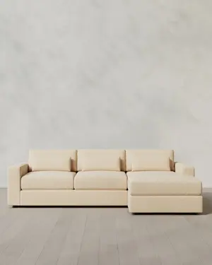 Quince Ashford Deep Seat Chaise Sectional Eggshell