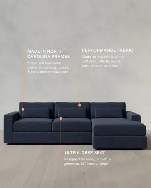 Quince Ashford Deep Seat Chaise Sectional - Ink