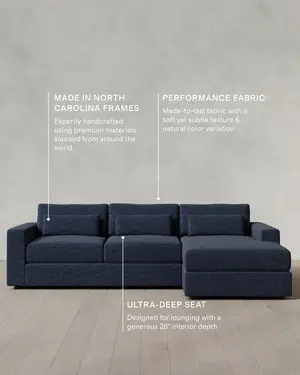 Quince Ashford Deep Seat Chaise Sectional - Ink
