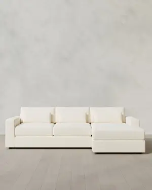 Quince Ashford Deep Seat Chaise Sectional Snow