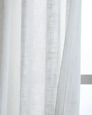 Quince Cotton Sheer Curtain Set - White