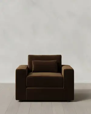 Quince Ashford Deep Seat Chair And A Half In Performance Velvet Java