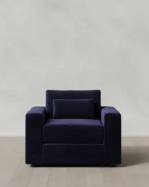 Quince Ashford Deep Seat Chair And A Half In Performance Velvet Midnight