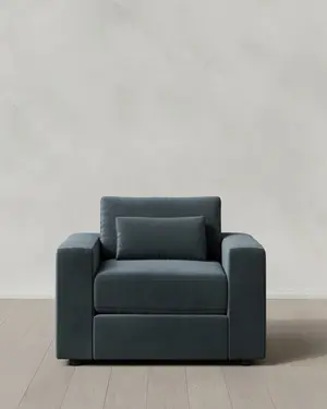 Quince Ashford Deep Seat Chair And A Half In Performance Velvet - Pine