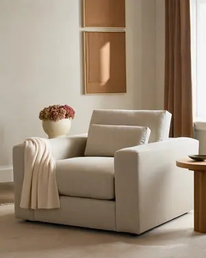 Quince Ashford Deep Seat Chair And A Half In Performance Velvet - Pine