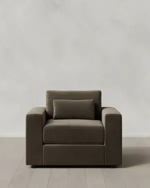 Quince Ashford Deep Seat Chair And A Half In Performance Velvet Sable