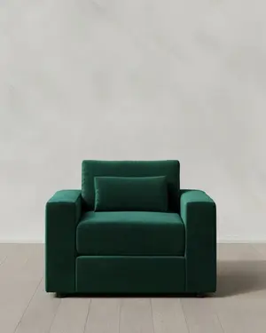 Quince Ashford Deep Seat Chair And A Half In Performance Velvet Spruce