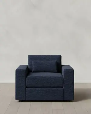 Quince Ashford Deep Seat Chair And A Half In Performance Chenille Linen Blend - Ink
