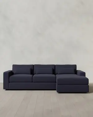 Quince Ashford Deep Seat Chaise Sectional Navy