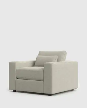 Quince Ashford Deep Seat Chair And A Half In Performance Basketweave - Navy
