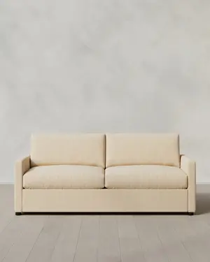 Quince Brennan Sleeper Sofa In Performance Chenille Linen Blend Eggshell