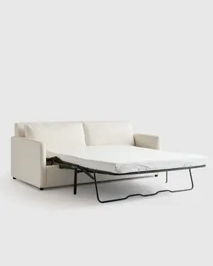 Quince Brennan Sleeper Sofa In Performance Chenille Linen Blend - Sorrell