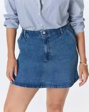 Quince Stretch Denim Mini Skirt - Atlantic Blue