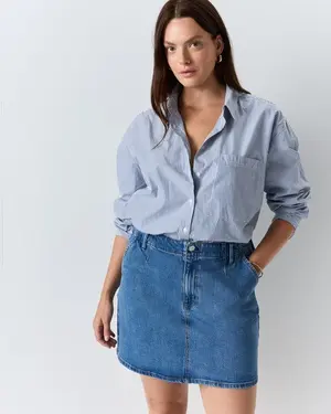 Quince Stretch Denim Mini Skirt - Atlantic Blue