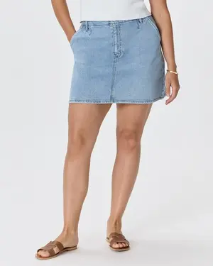 Quince Stretch Denim Mini Skirt - Cool Blue