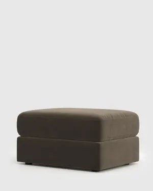 Quince Ashford Deep Seat Ottoman In Performance Velvet - Caramel