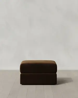 Quince Ashford Deep Seat Ottoman In Performance Velvet - Java